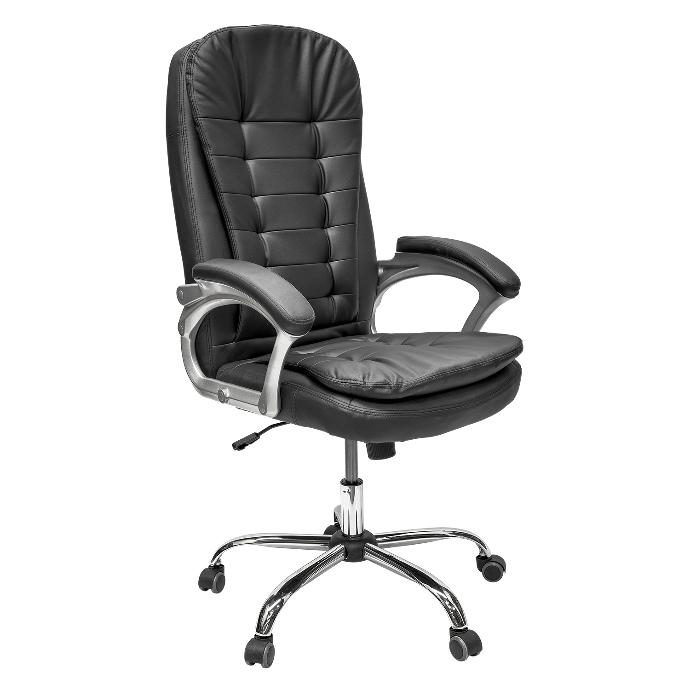 Silla de Oficina Gerencial de Vinipiel Color Negro | Elevva